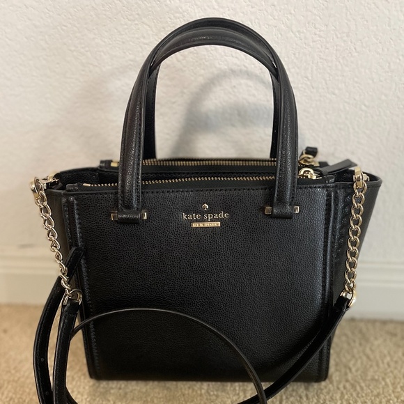 kate spade | Bags | Kate Spade New York Black Refined Grain Leather ...